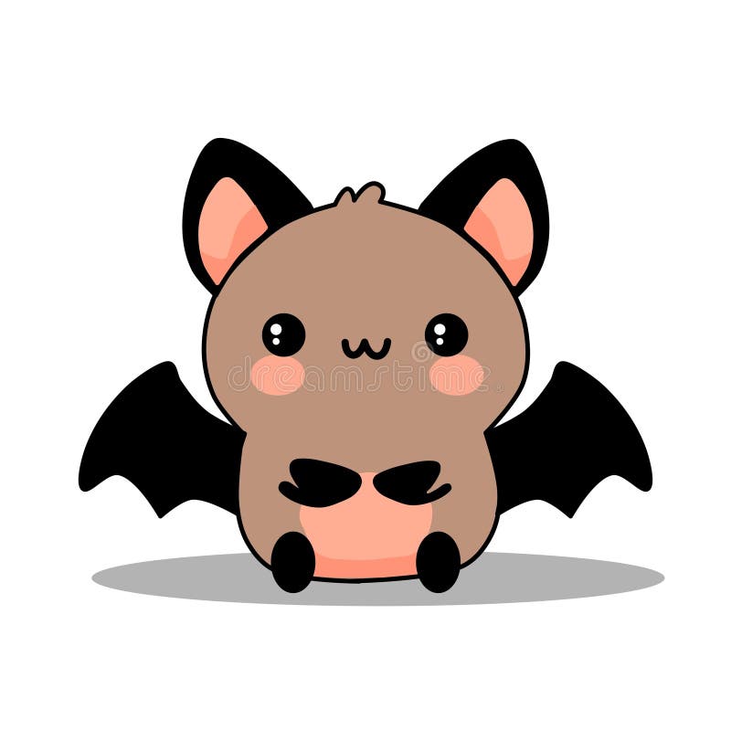 Vector Illustration of Cute Fat Bat in Cartoon Style Stock Vector ...