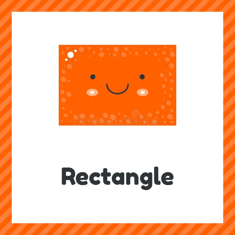 Vector Illustration. Cute Geometric Figures for Kids. Orange Shape ...