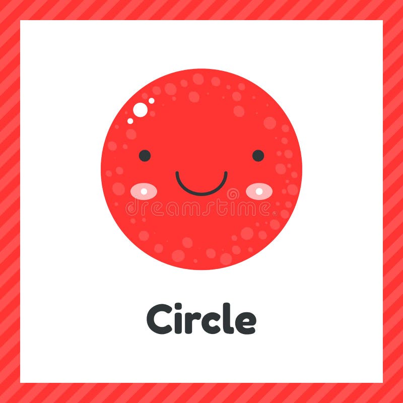 Vector Illustration. Cute Geometric Figures for Kids. Red Shape Circle ...