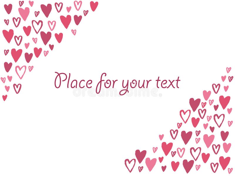 Vector Illustration, Cute Hearts Background with Place for Your Text ...