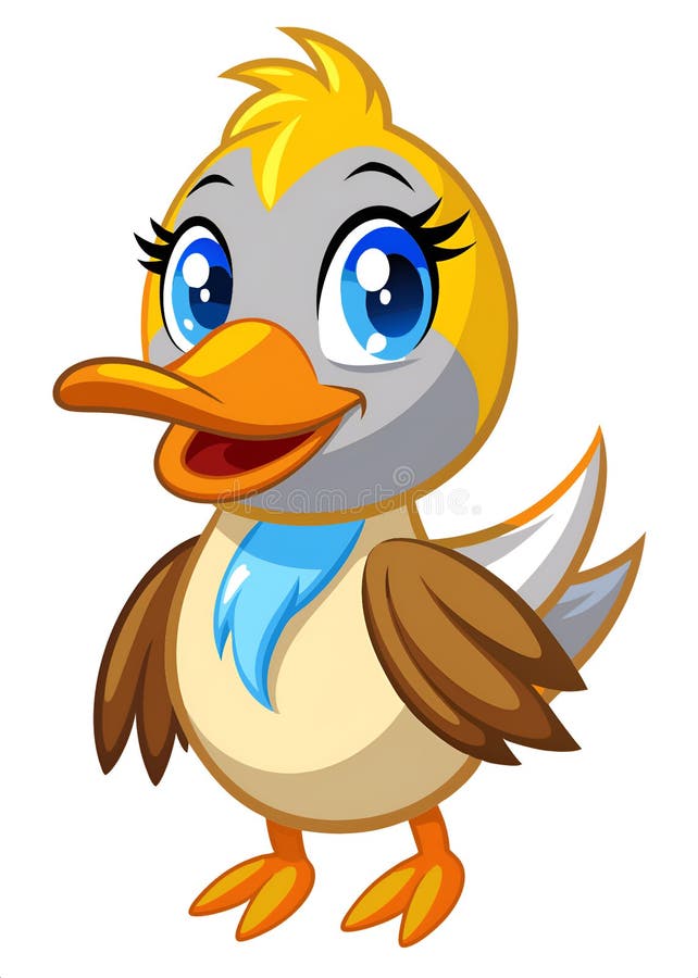 Vector Illustration of Cute Little Cartoon Duck Stock Illustration ...