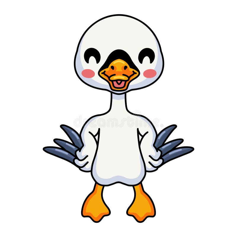 Cute Little Goose Cartoon Standing Stock Vector - Illustration of baby ...