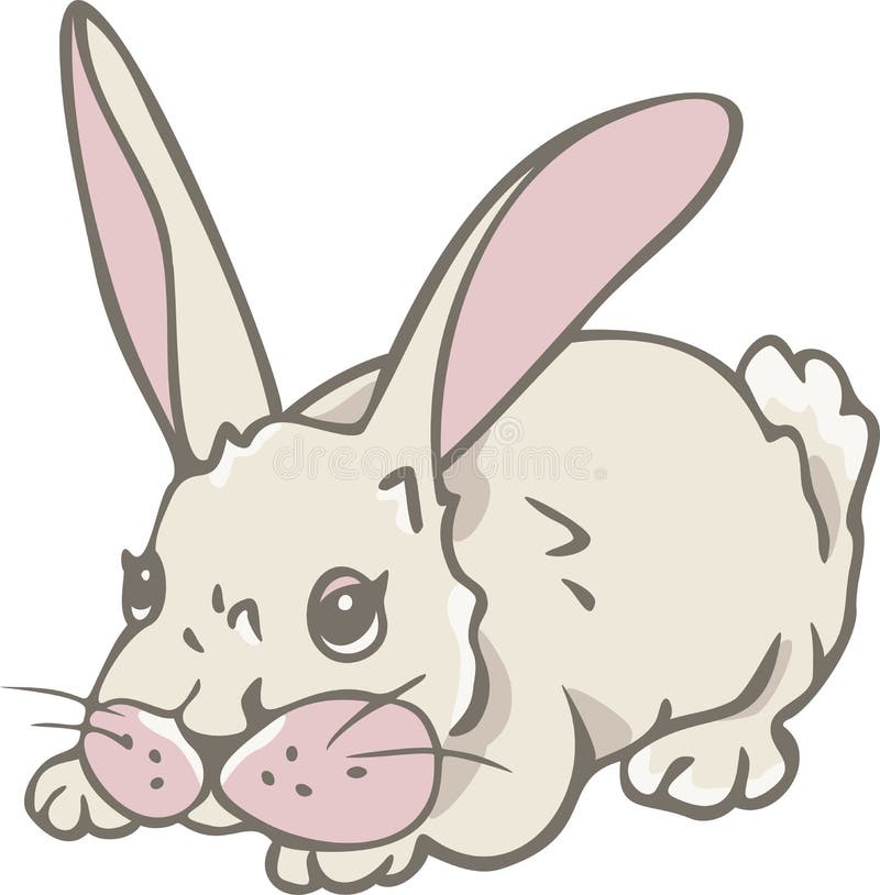 Vector Illustration of Cute Little Rabbit. Stock Vector - Illustration ...