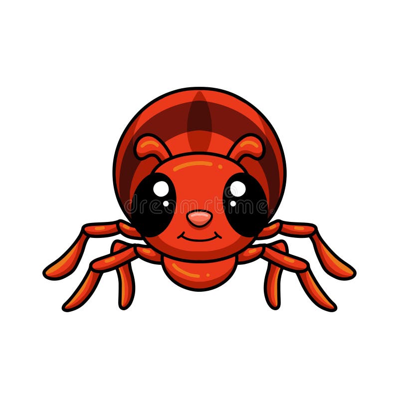 Cute Little Red Ant Cartoon Stock Vector - Illustration of happy, baby ...