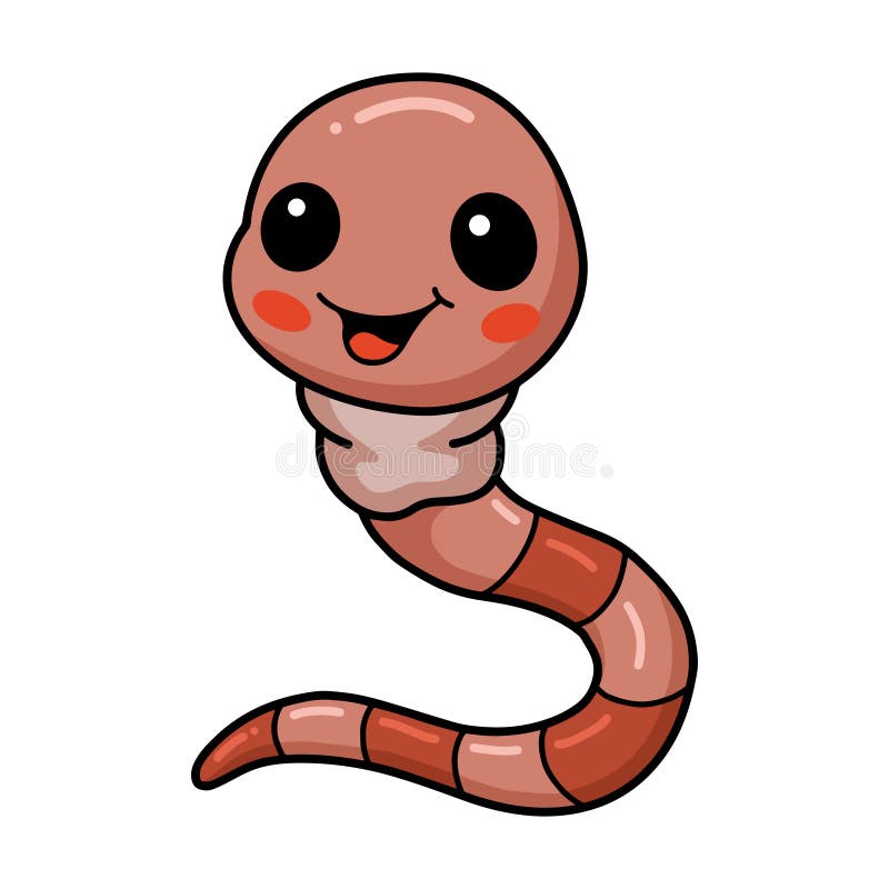Cute Little Worm Cartoon Character Stock Vector - Illustration of ...