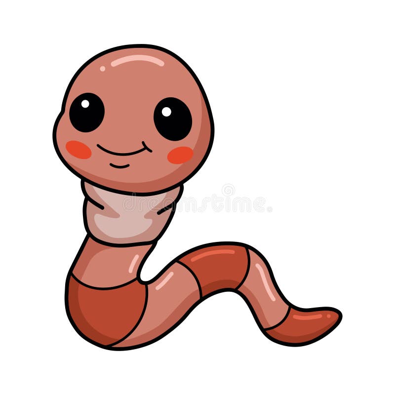 Cute Little Worm Cartoon Character Stock Vector - Illustration of funny ...