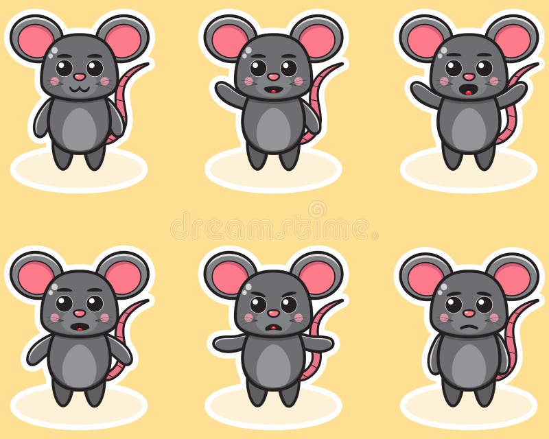 Vector Illustration of Cute Mouse Cartoon. Stock Vector - Illustration ...