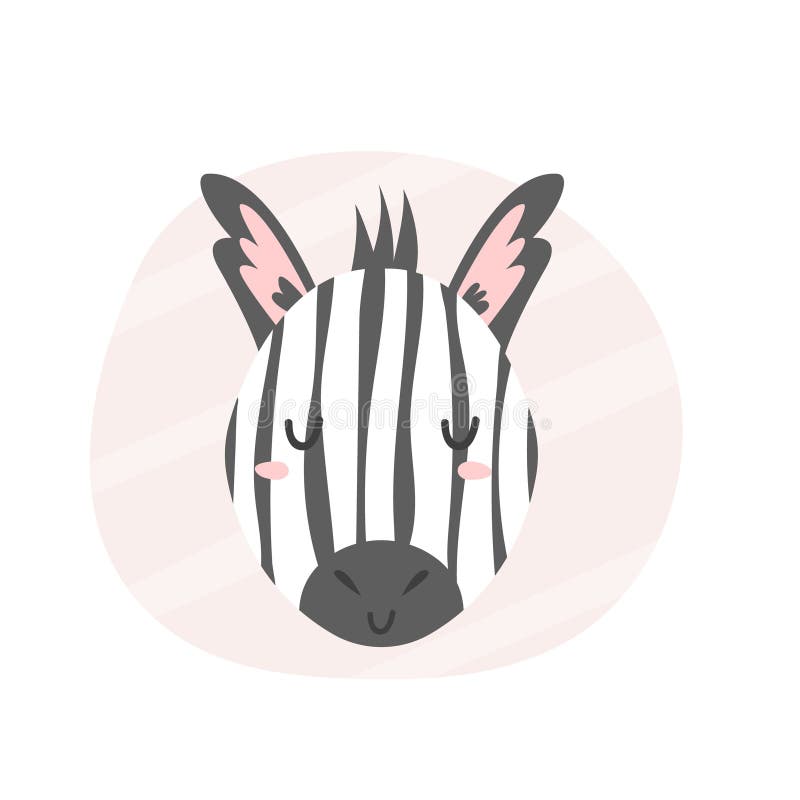 Vector Illustration of a Cute Portrait of Zebra Stock Vector ...