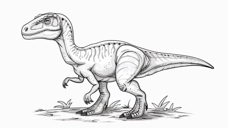 Cute Raptor Dinosaur Vector Illustration for Creative Projects Stock ...