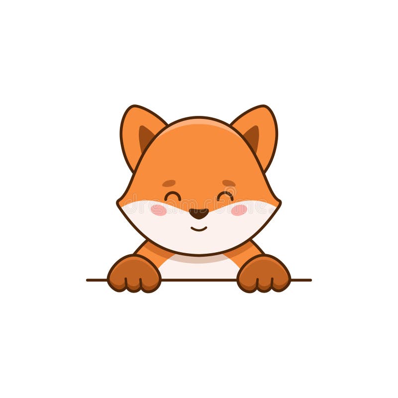 Vector Illustration with Cute Relax Little Fox Stock Vector ...
