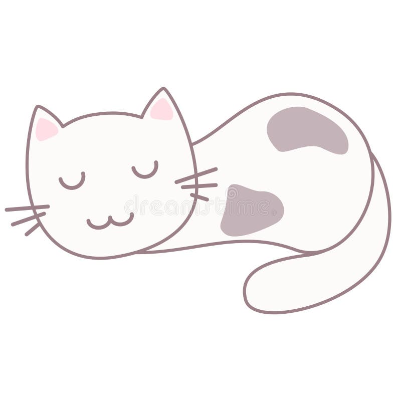 Vector Illustration of Cute Sleeping Cat Stock Vector - Illustration of ...