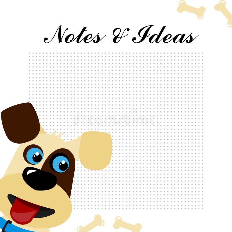 Cute Smiling Dog. Notes and Ideas Stock Vector - Illustration of mammal ...