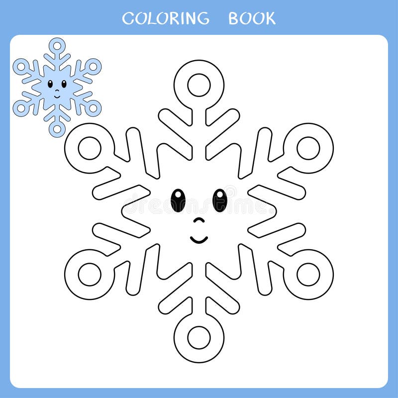 Vector Illustration of Cute Snowflake for Coloring Book Stock Vector ...