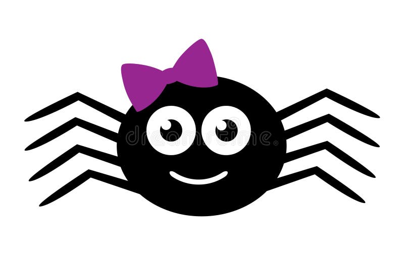 Vector Cute Spider Girl with a Bow Stock Vector - Illustration of white ...