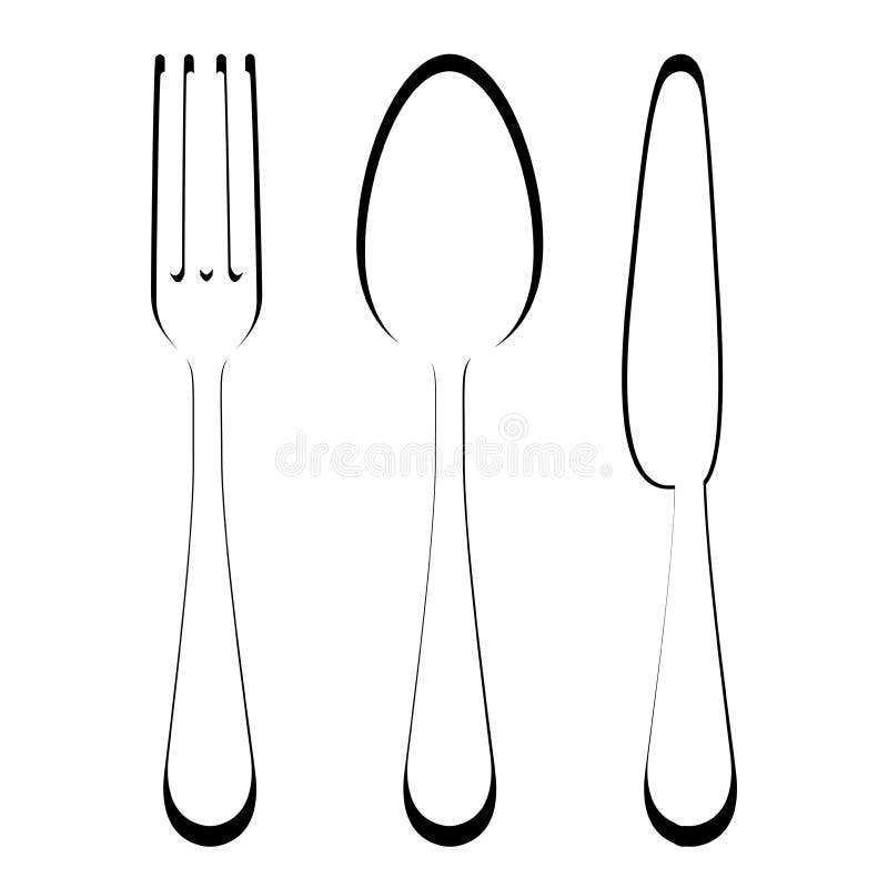 Eating utensils drawing stock vector. Illustration of kitchen - 22406236
