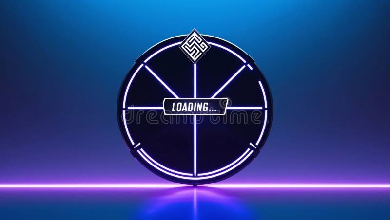 Vector Illustration Cyber Loading Screen in Neon Color Stock ...