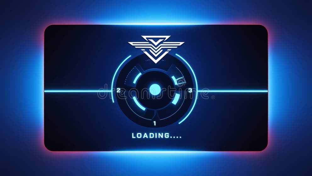 Vector Illustration Cyber Loading Screen in Neon Color Stock ...
