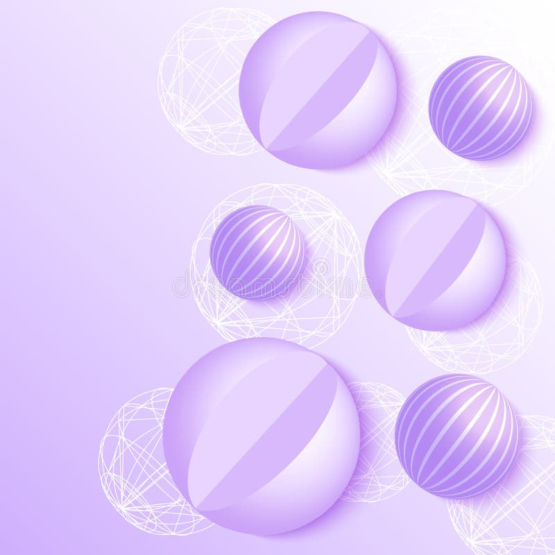 3d Balls on Violet Background. Stock Vector - Illustration of graphic ...