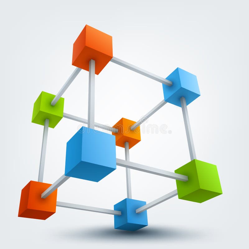 Vector Illustration of 3d Cubes Stock Vector - Illustration of object ...