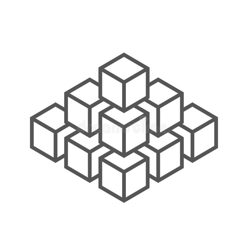 Vector Illustration of 3d Cubes in Shape of Pyramid. EPS 10 Stock ...