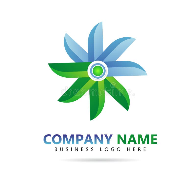 Flower Shape 3D Modern Logo Icon Stock Vector - Illustration of ...