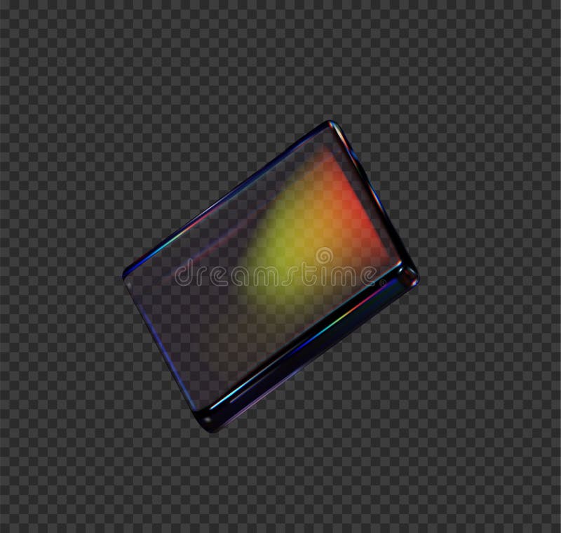 Vector Illustration of 3D Glass Square Figure, Isolated Transparent ...