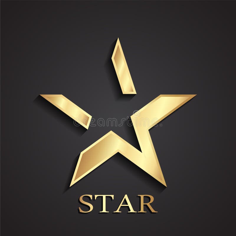 3d Golden Star Negative Shape Stock Vector - Illustration of symbol ...