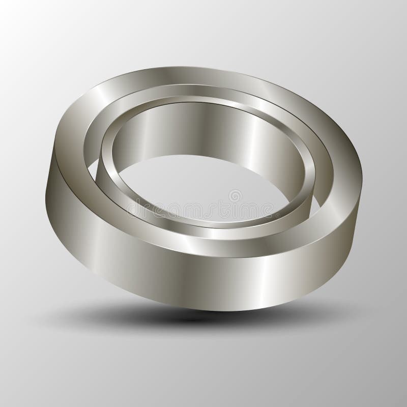 Vector Illustration of 3d Metal Rings Stock Vector - Illustration of ...