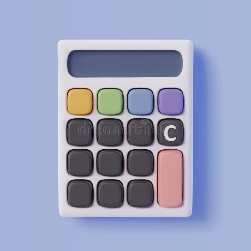 Vector Illustration of 3D Realistic Calculator Icon Isolated Stock ...