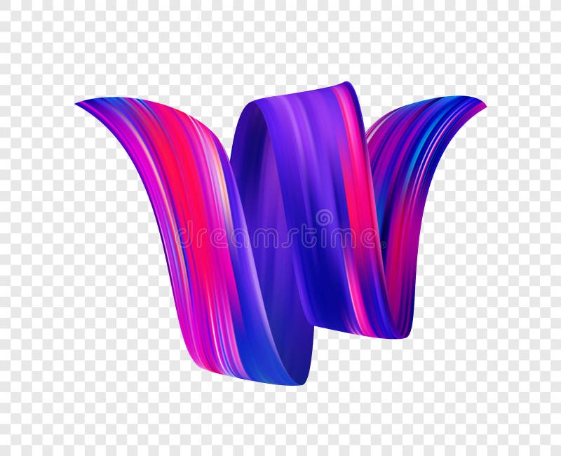 3d Realistic Colorful Brush Stroke Oil or Acrylic Paint Shape. Wave ... 3d Realistic Colorful Brush Stroke Oil or Acrylic Paint Shape. Wave ...