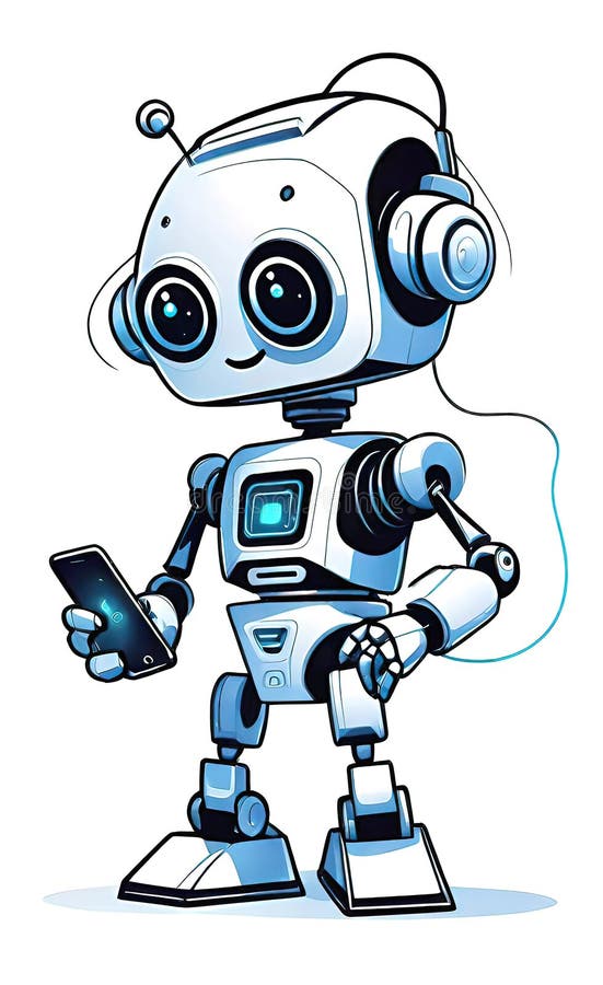 Vector Illustration, 3D Robot Character Interacting with Advanced ...