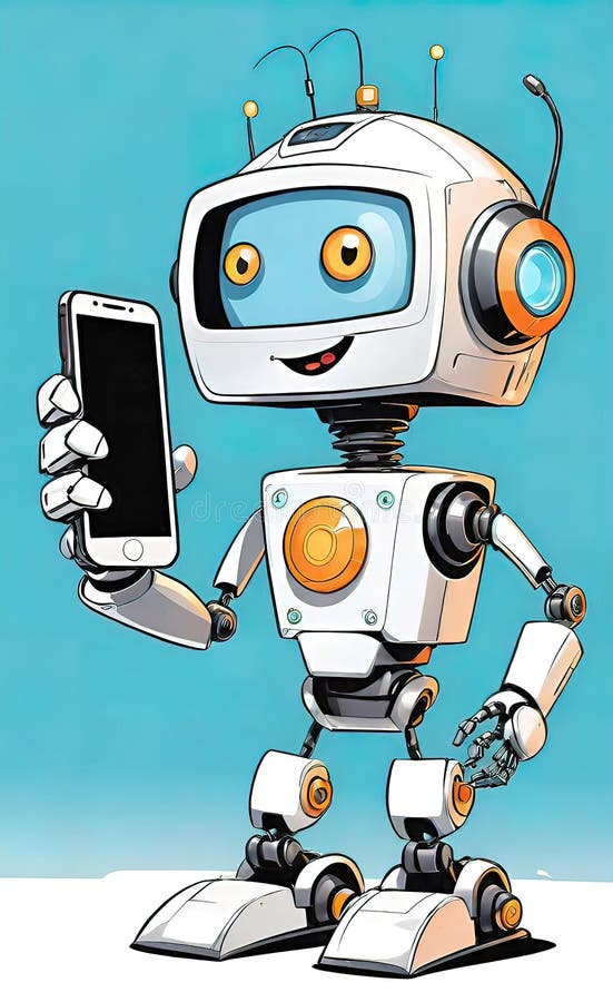 Vector Illustration, 3D Robot Character Interacting with Advanced ...