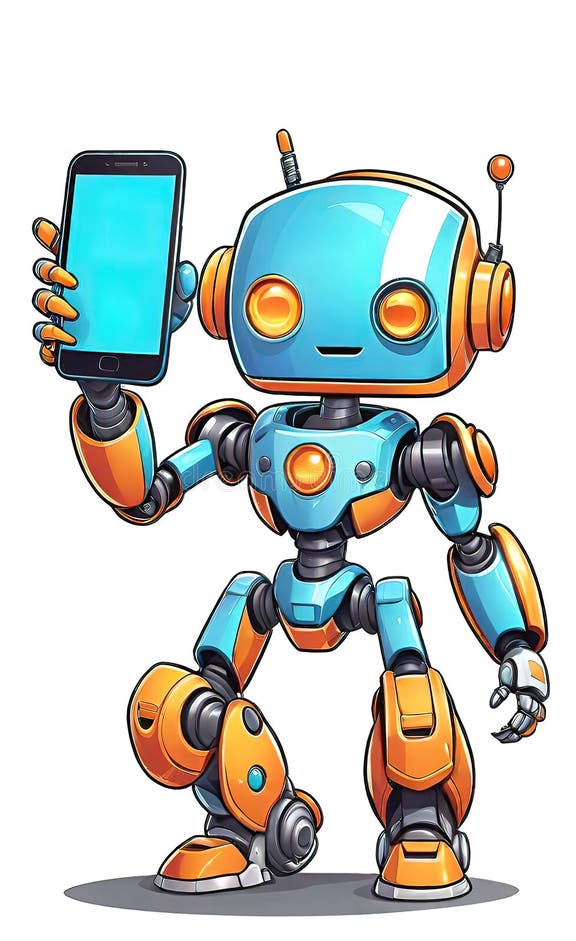 Vector Illustration, 3D Robot Character Interacting with Advanced ...