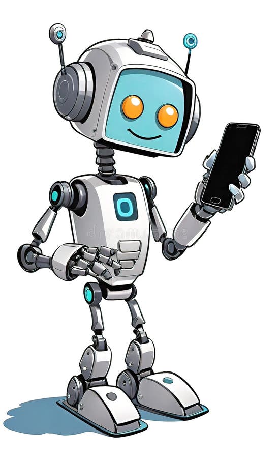 Vector Illustration, 3D Robot Character Interacting with Advanced ...