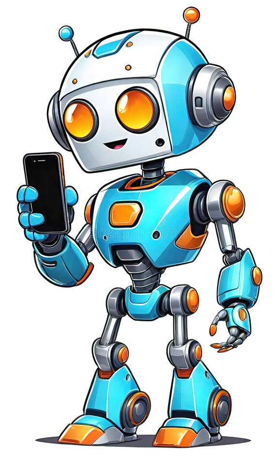 Vector Illustration, 3D Robot Character Interacting with Advanced ...