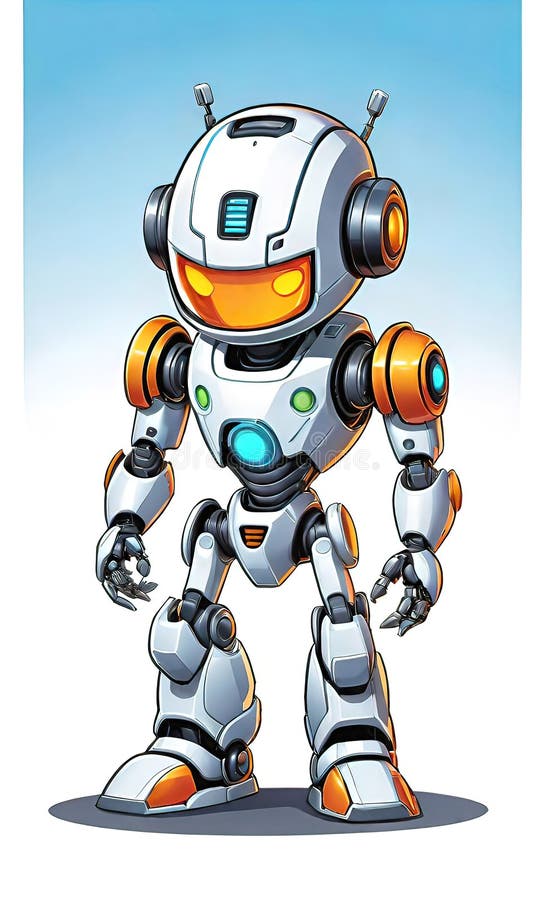 Vector Illustration, 3D Robot Character Interacting with Advanced ...