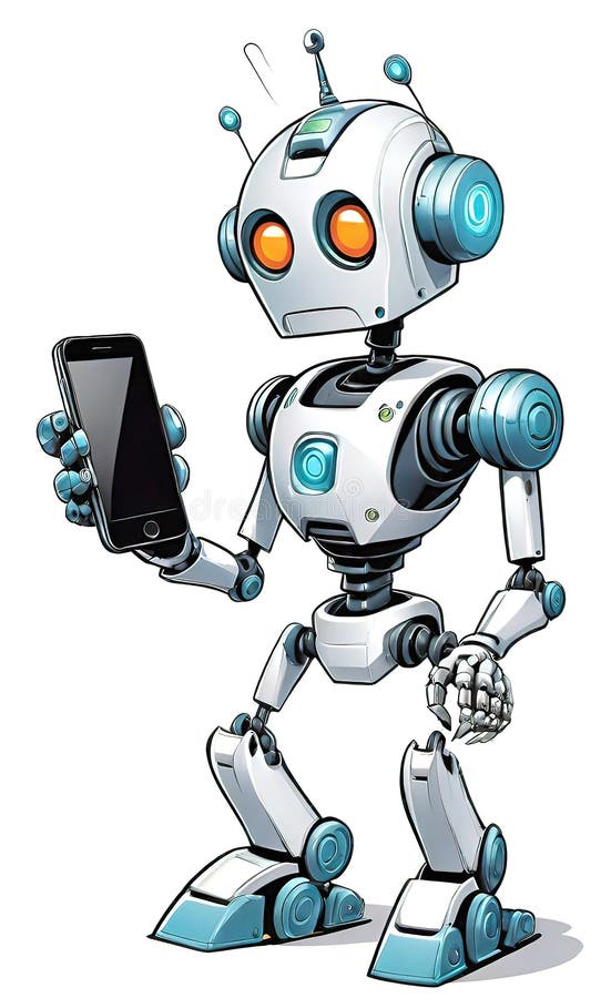 Vector Illustration, 3D Robot Character Interacting with Advanced ...