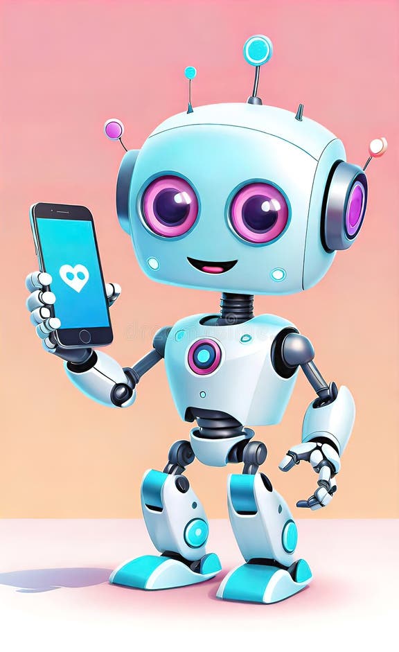 Vector Illustration, 3D Robot Character Interacting with Advanced ...