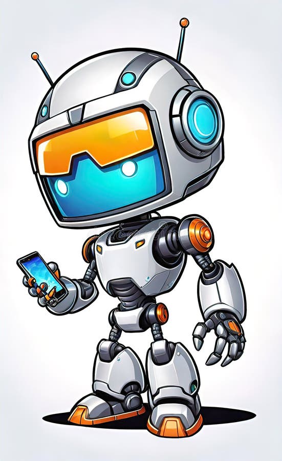 Vector Illustration, 3D Robot Character Interacting with Advanced ...