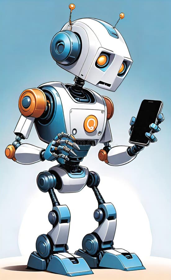 Vector Illustration, 3D Robot Character Interacting with Advanced ...