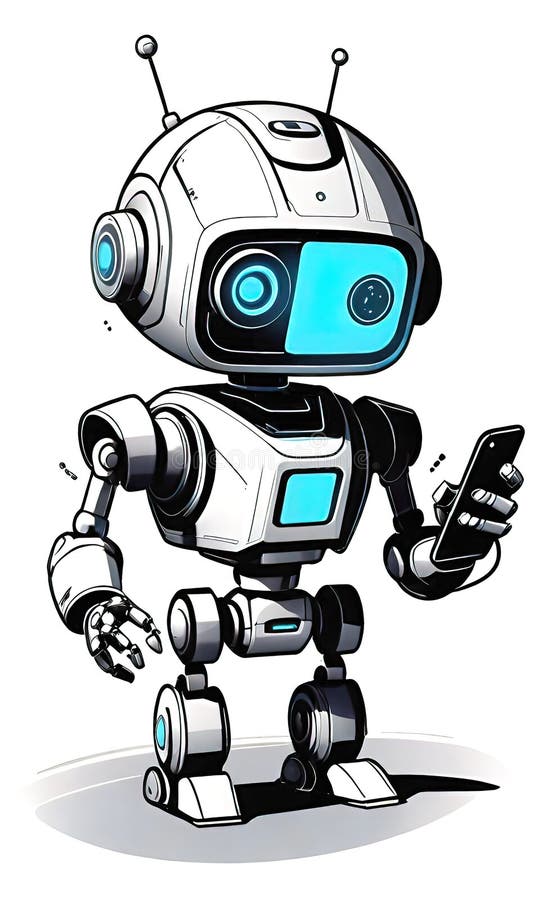 Vector Illustration, 3D Robot Character Interacting with Advanced ...