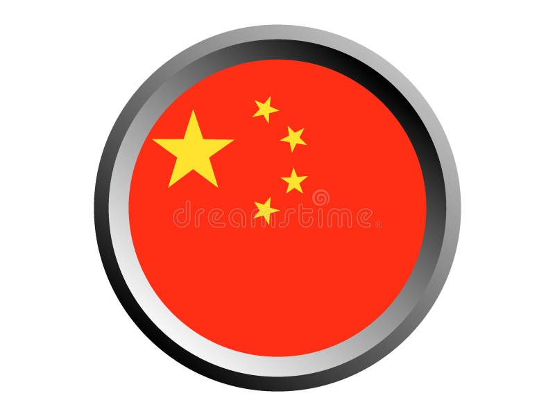 3D Round Flag of China stock vector. Illustration of canary - 139492265