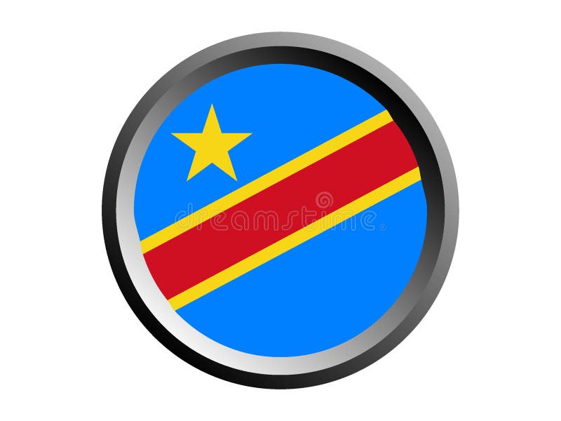 3D Round Flag of Democratic Republic of the Congo Stock Vector ...