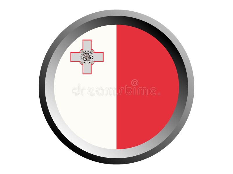 3D Round Flag of Malta stock vector. Illustration of faso - 139492626