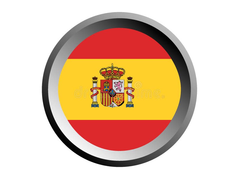 3D Round Flag of Spain stock vector. Illustration of isolated - 139492573