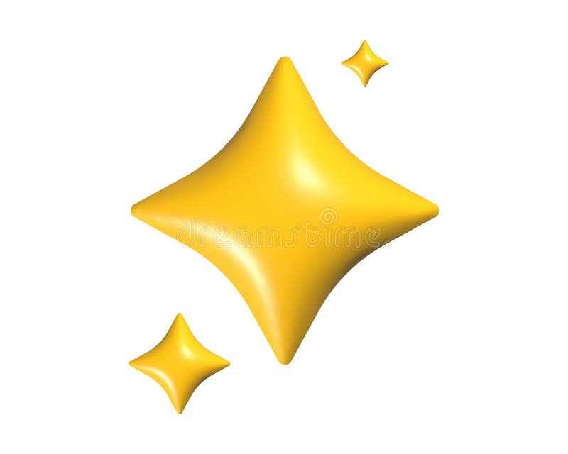 Vector Illustration of 3D Sparkling Stars Stock Vector - Illustration ...