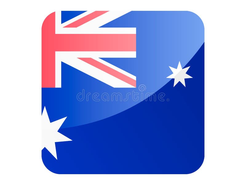 3D Square Flag of Australia Stock Vector - Illustration of africa ...
