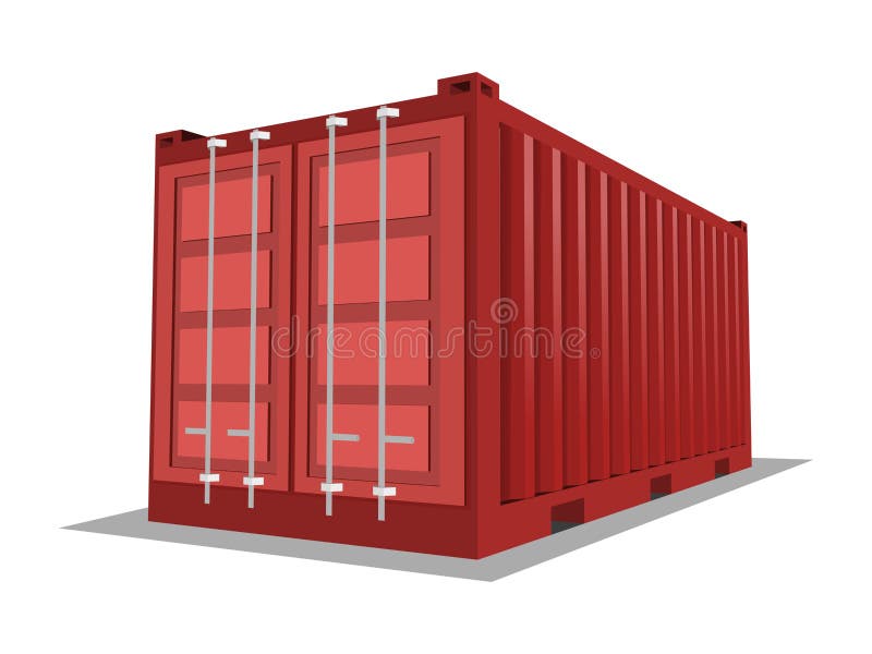 3D Vector Shipping Container Stock Vector - Illustration of isolated ...