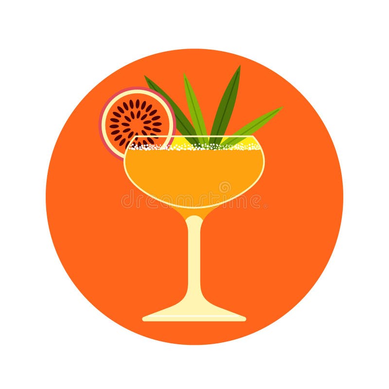 A Vector Illustration of a Daiquiri Cocktail in a Glass, in a ...