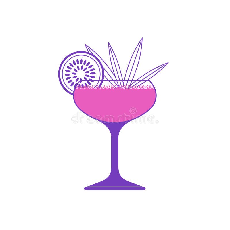 A Vector Illustration of a Daiquiri Cocktail in a Glass, in a ...